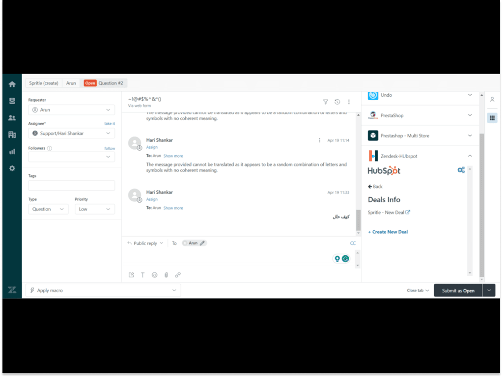HubSpot CRM Connect App Integration with Zendesk Support